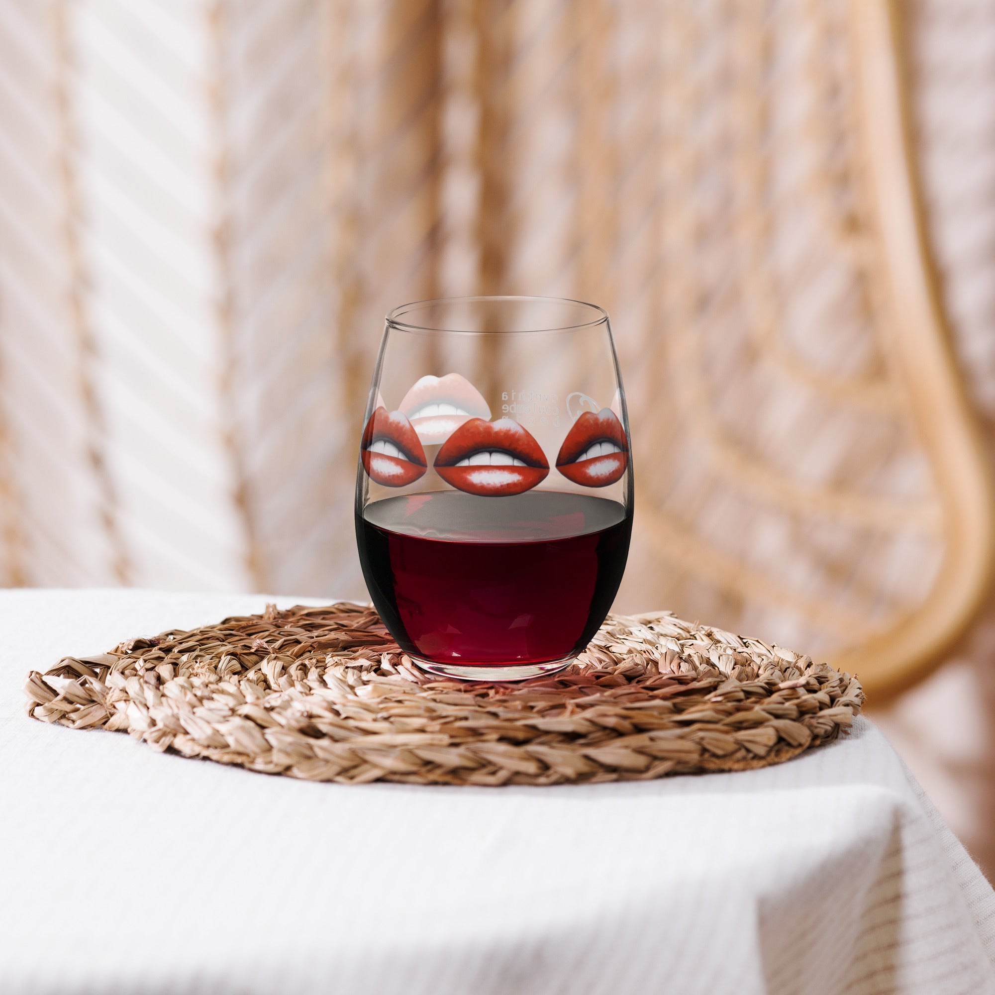 Verre à vin sans pied - Bouches - Édition Limitée – Galerie d'art Factory